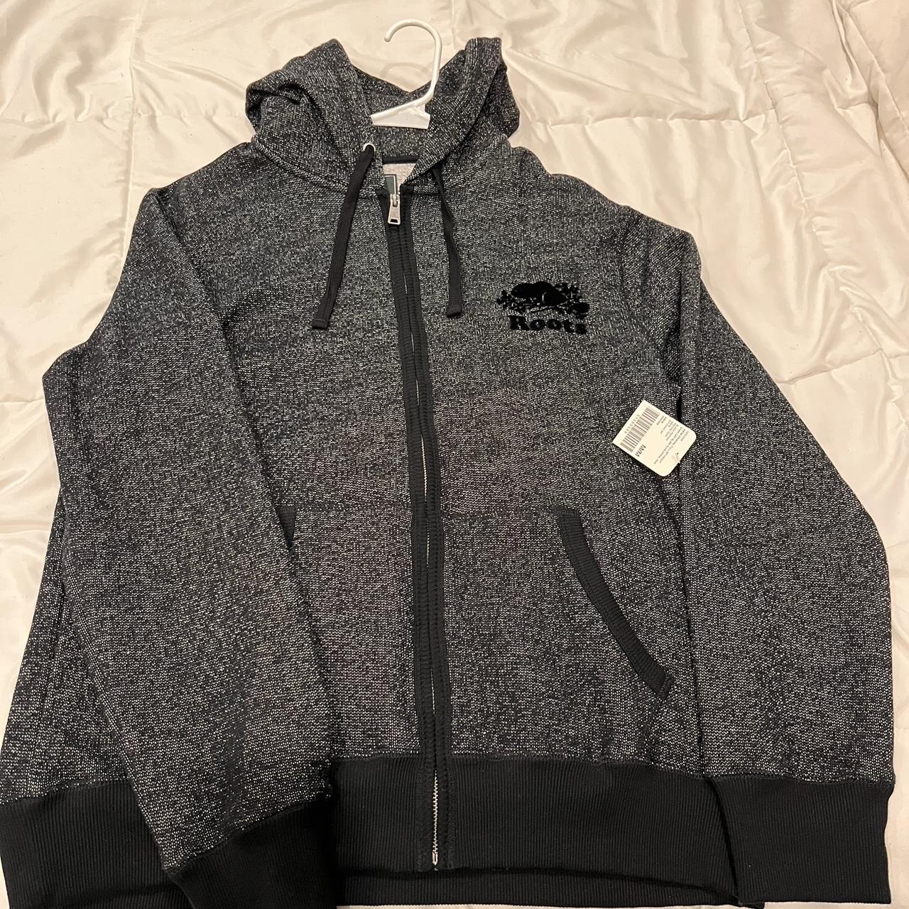 Roots Men's Black and Grey Jacket | Depop