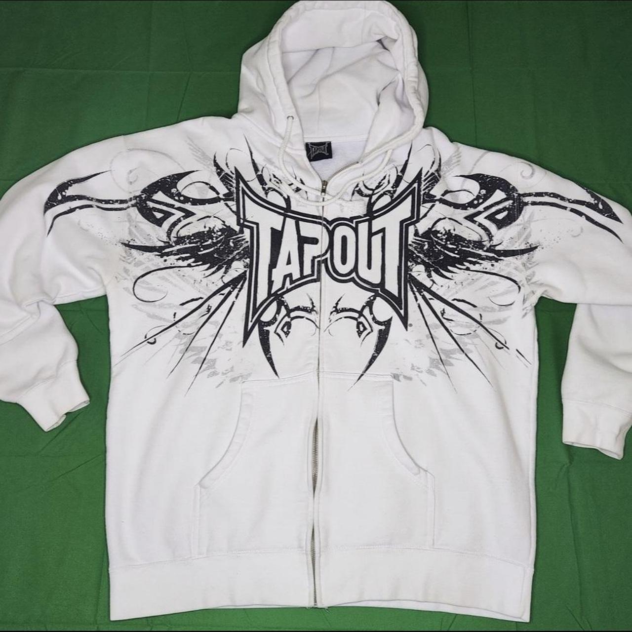 White Tapout Zip MESSEGE ME BEFORE NOT REAL PRICE... - Depop