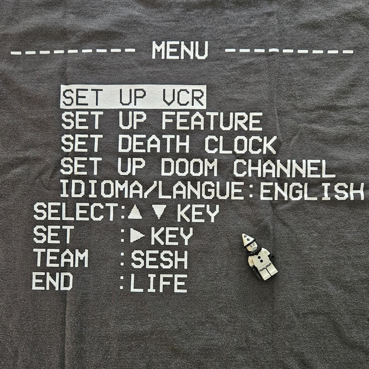 teamsesh vhs short sleeve black vintage washed size... - Depop