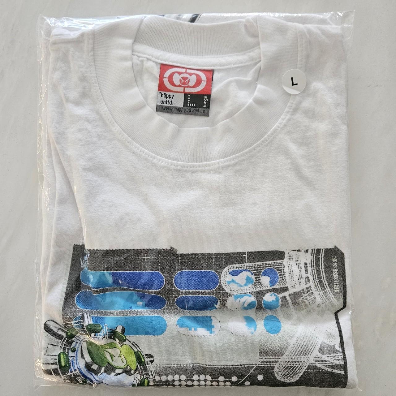 happy99 orbital tee white size large brand... - Depop