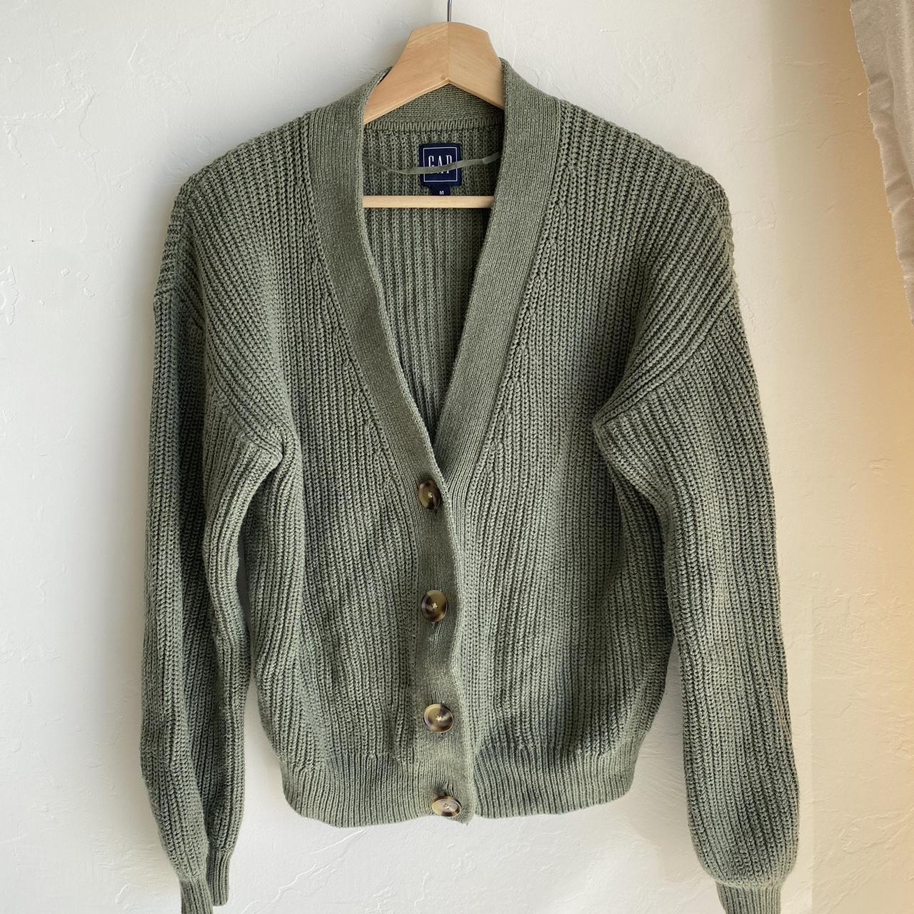 Gap knit cardigan Green Size medium Slight wash wear - Depop