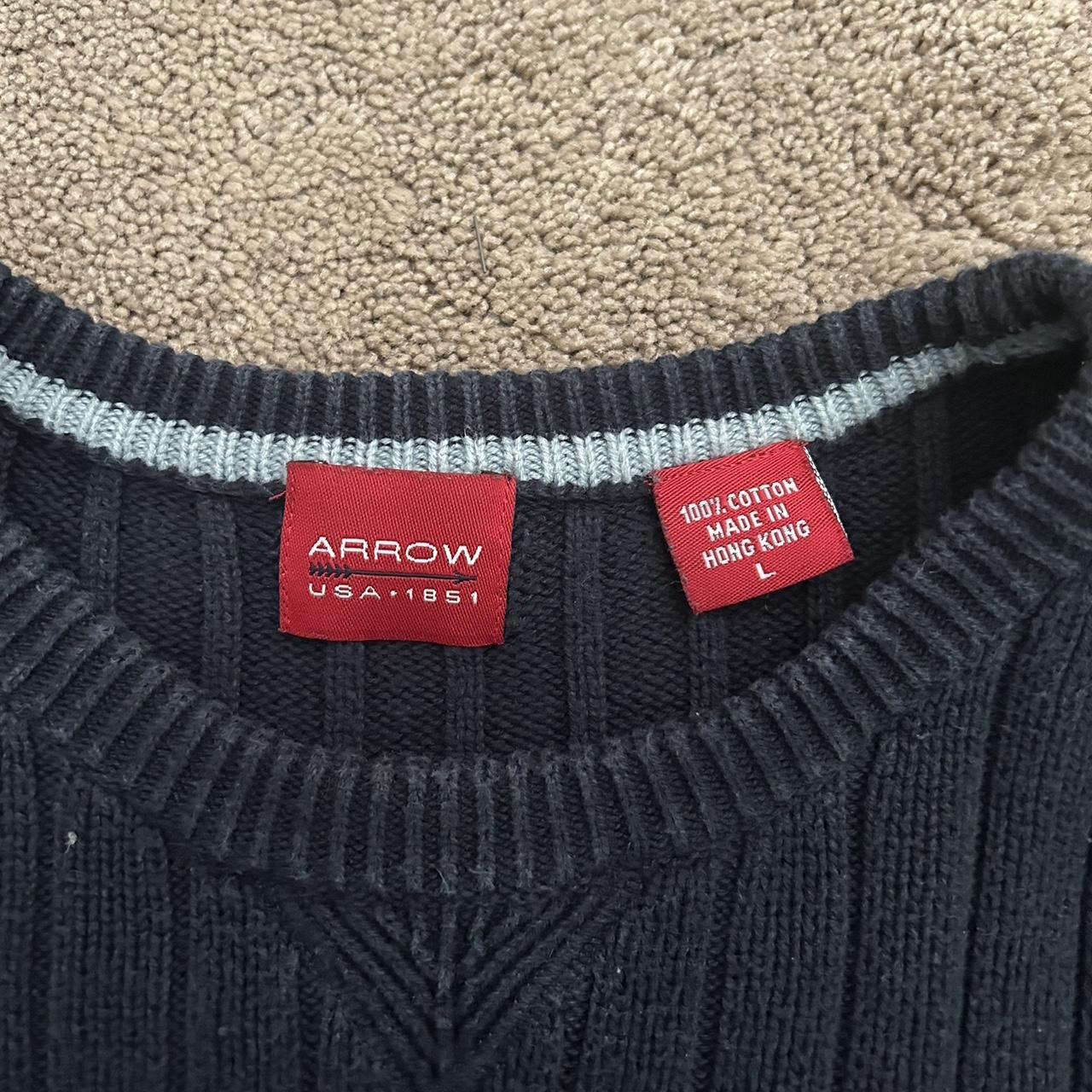 Navy Blue Arrow USA sweater Size L - Depop