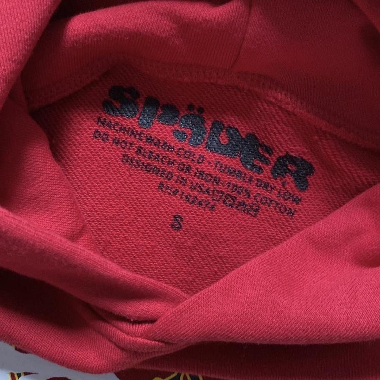 Spider Worldwide Men's Burgundy and Red Hoodie | Depop