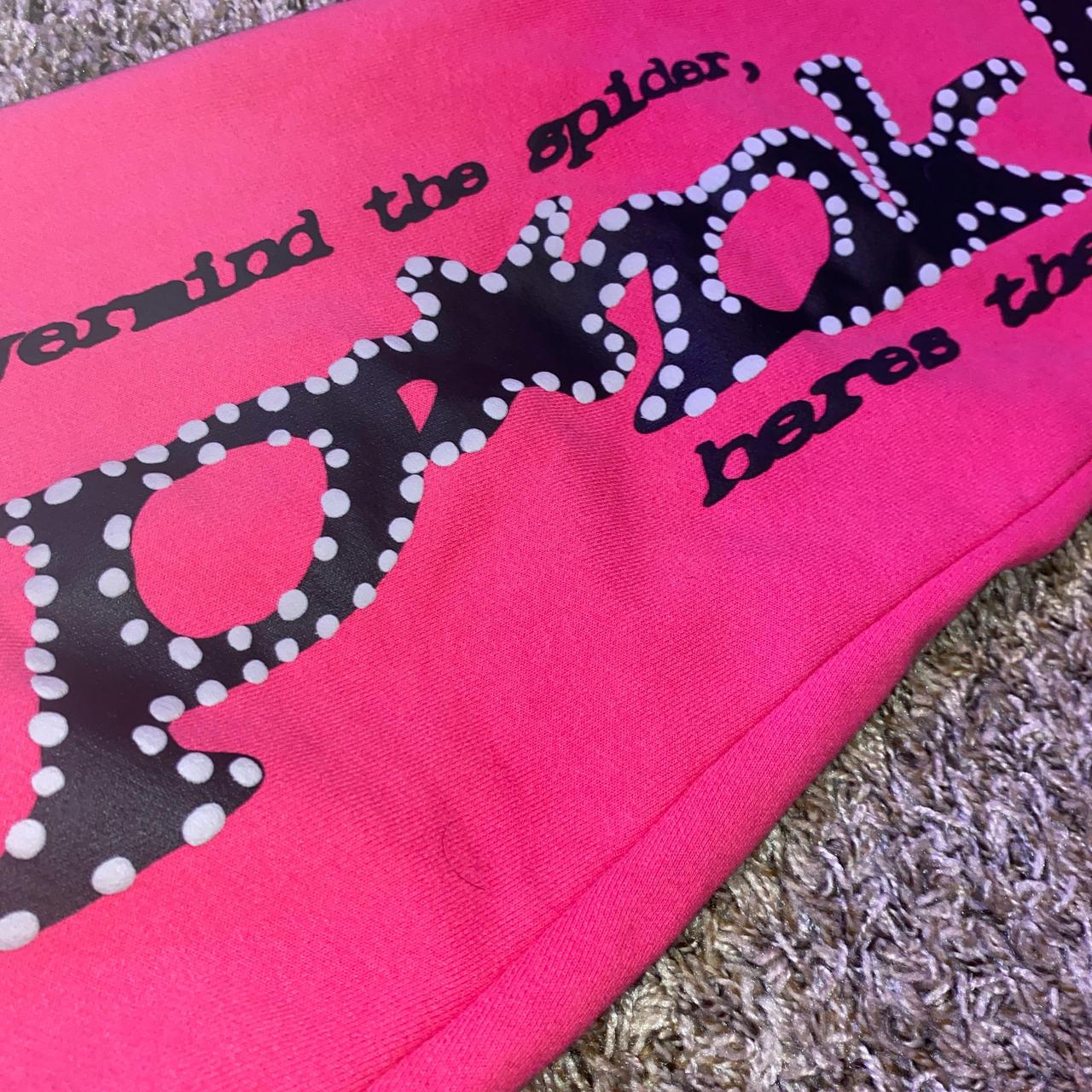 Sp5der Pink Sweatpants Spider World Wide Young... - Depop