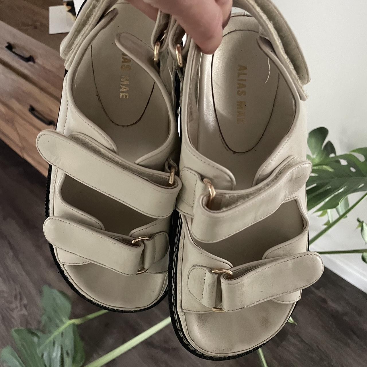 Used alias mae bone leather sandals size 37; just... - Depop
