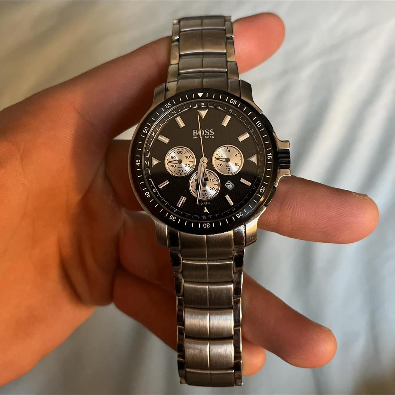 Hugo Boss Men's Silver Watch | Depop