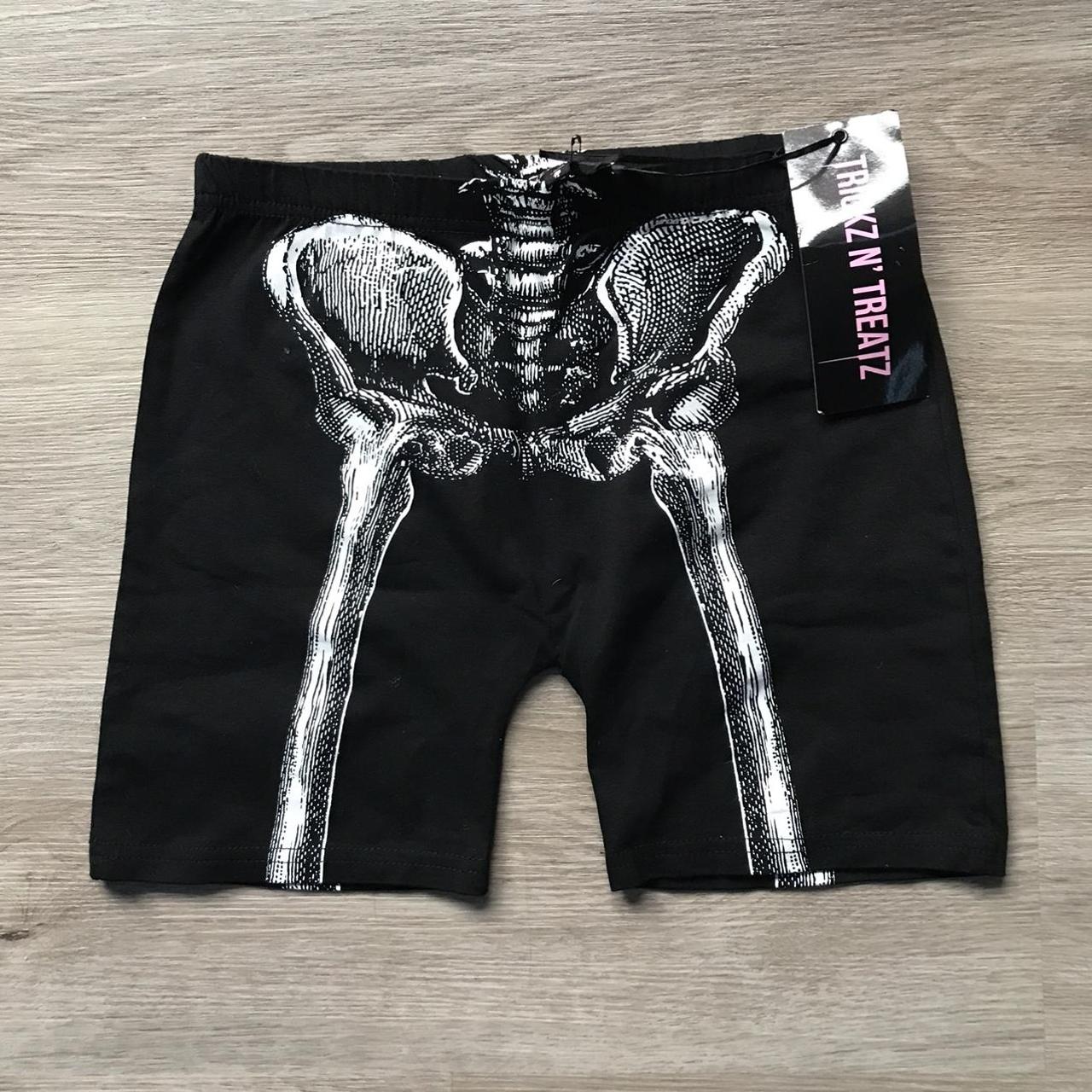 Dolls Kill Women's Black and White Shorts | Depop