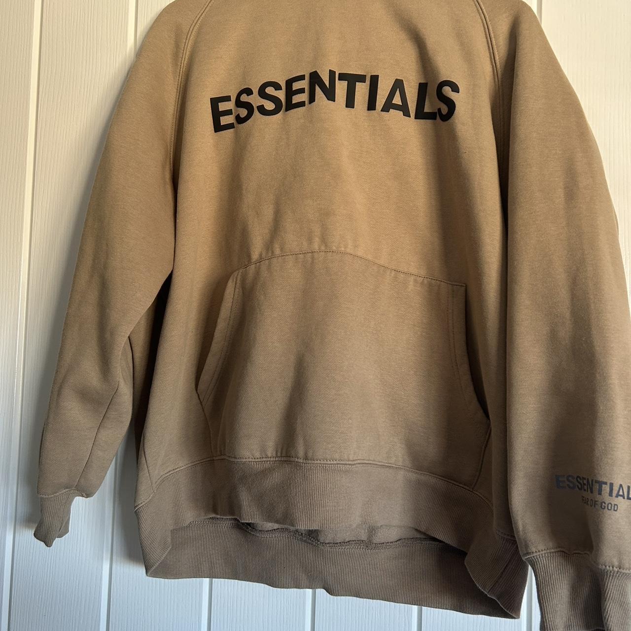 Brown Essentials Hoodie Size: S (oversized) - Depop