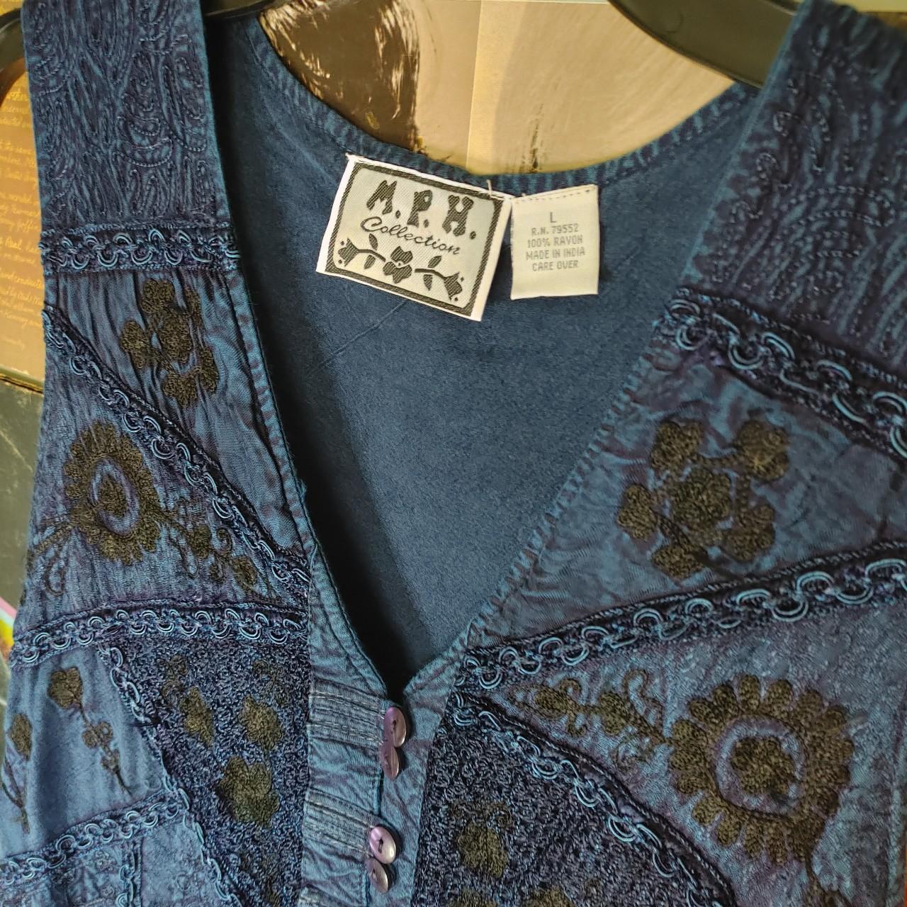 #Vintage MPH Collection #bohemian #embroidered blue... - Depop