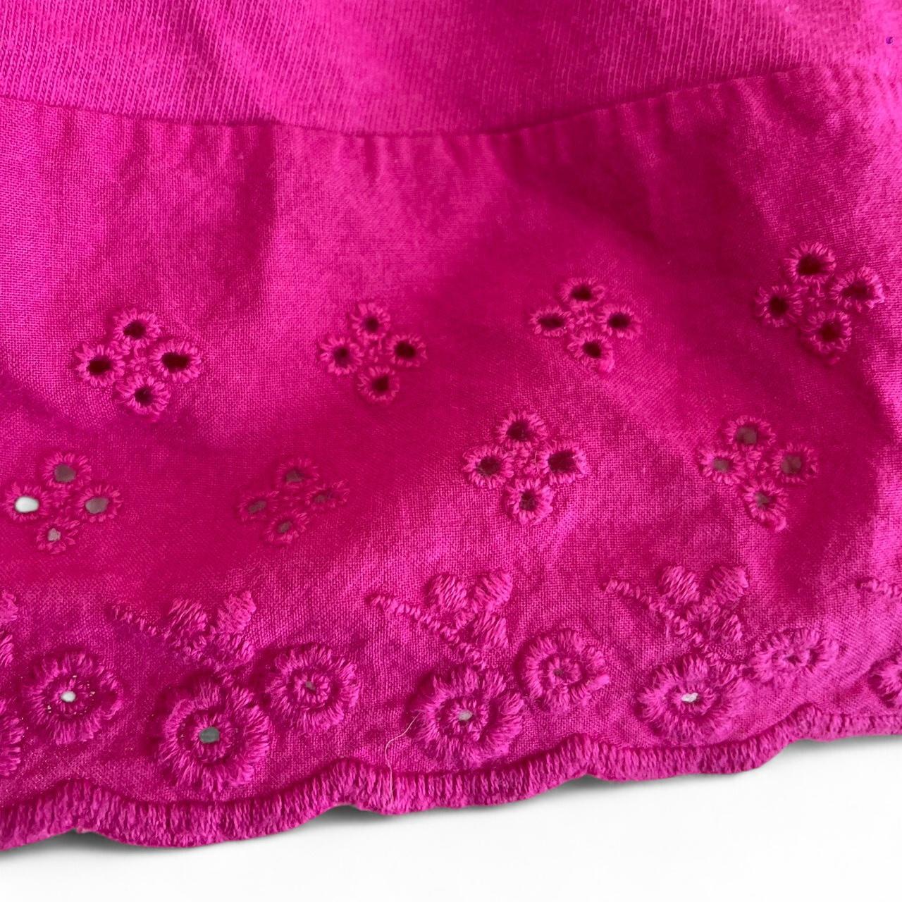 Magenta y2k vintage babydoll top with eyelet detail/... | Depop