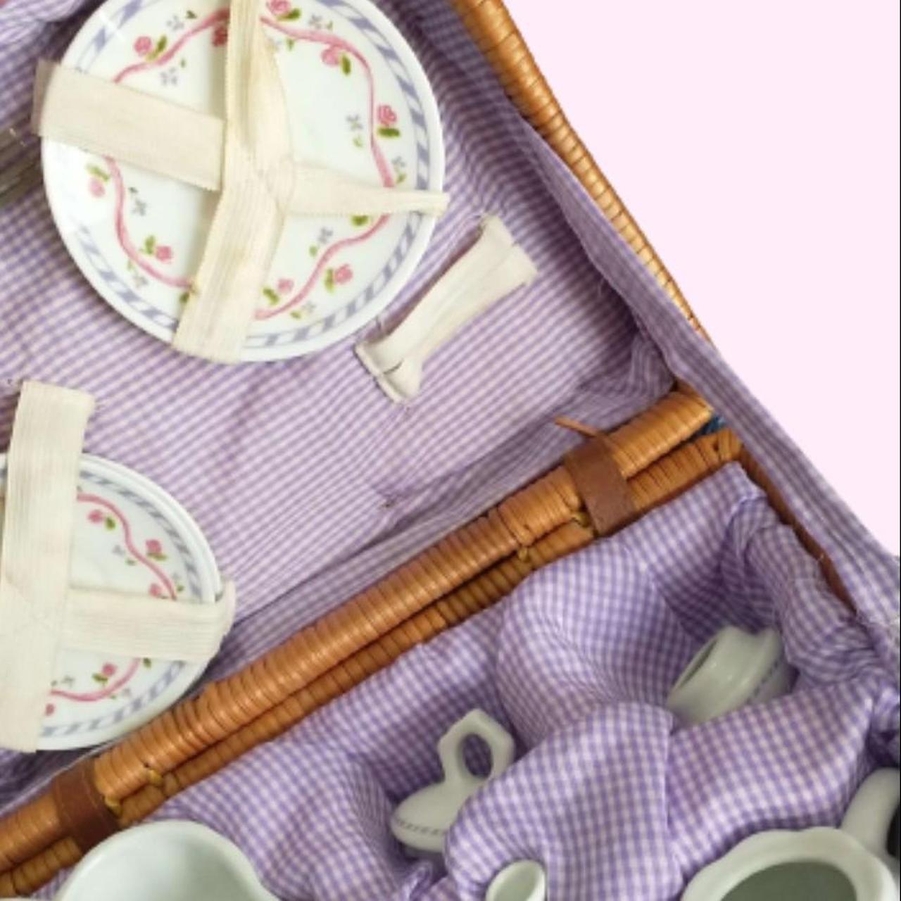 ৹ ꒰ adorable purple picnic set with porcelain... - Depop