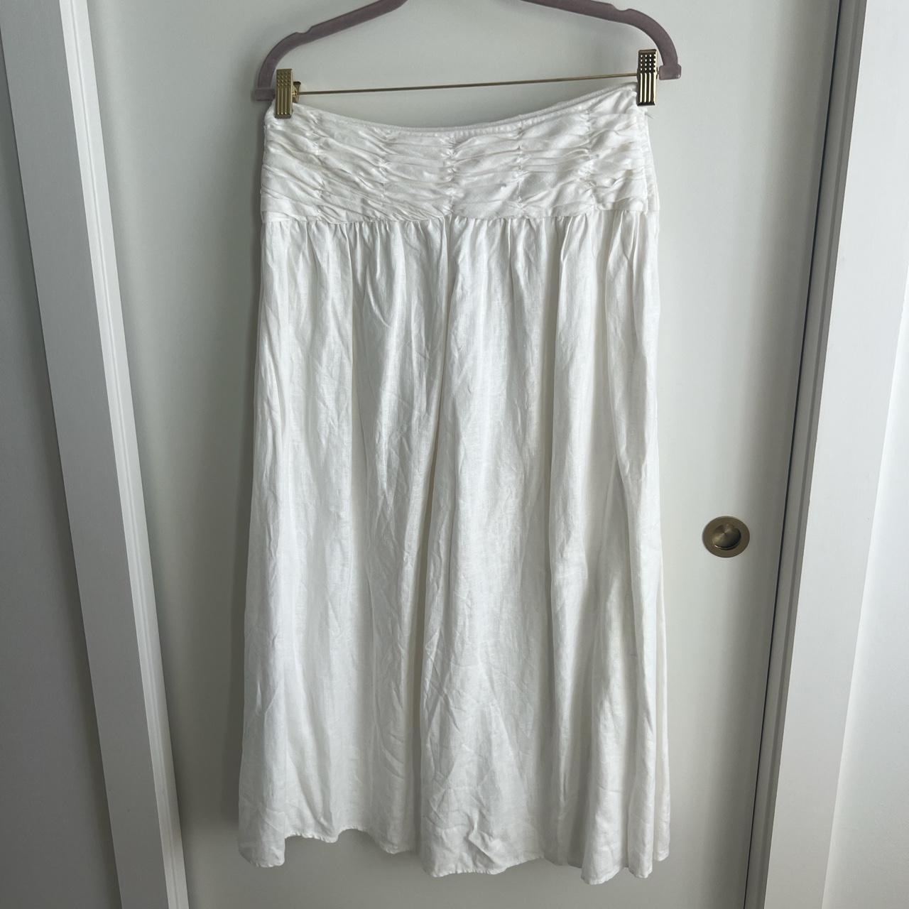 Posse White Skirt 100% Linen Size AU M Worn once as... - Depop