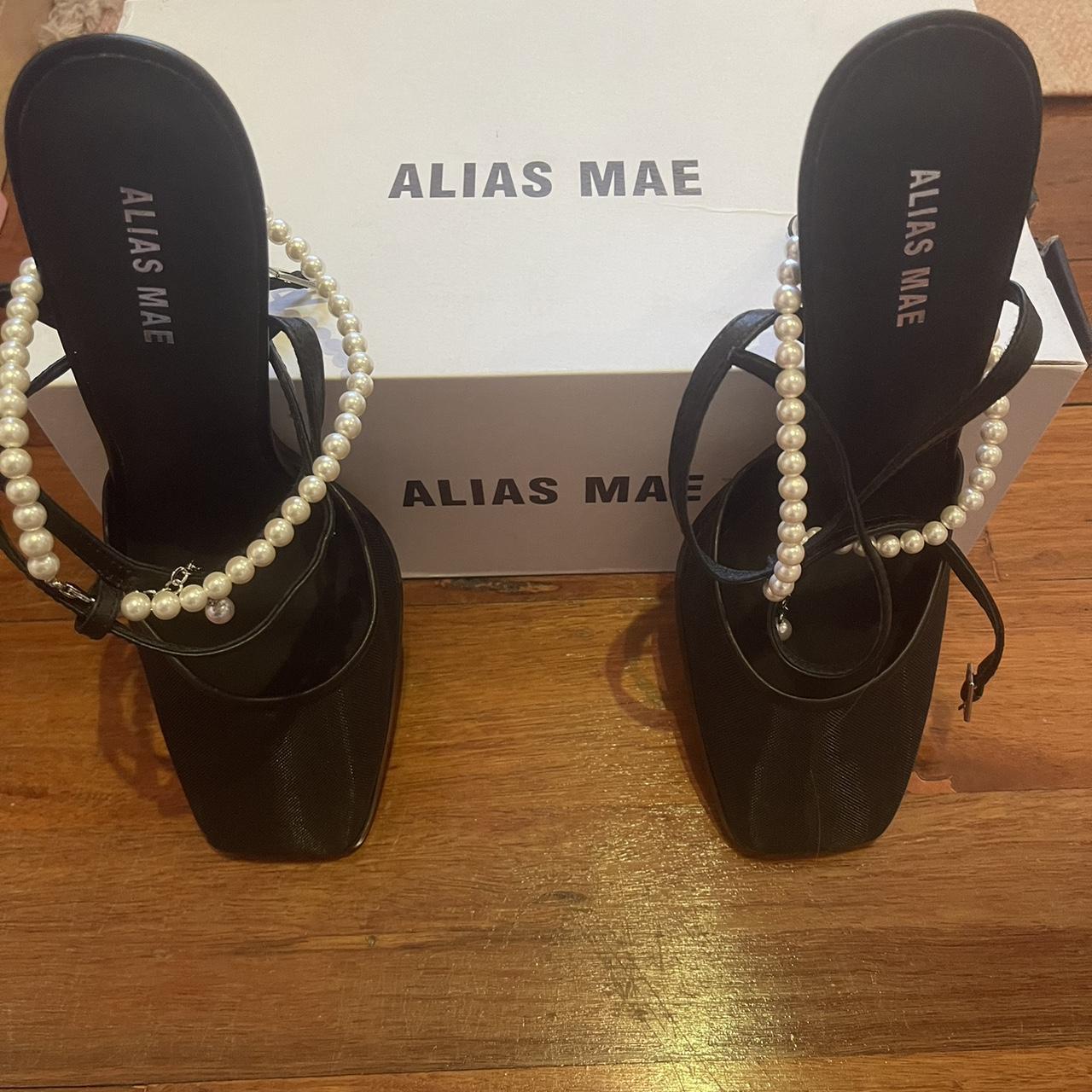 Alias Mae Chloe heel. Black with pearl detail.... | Depop