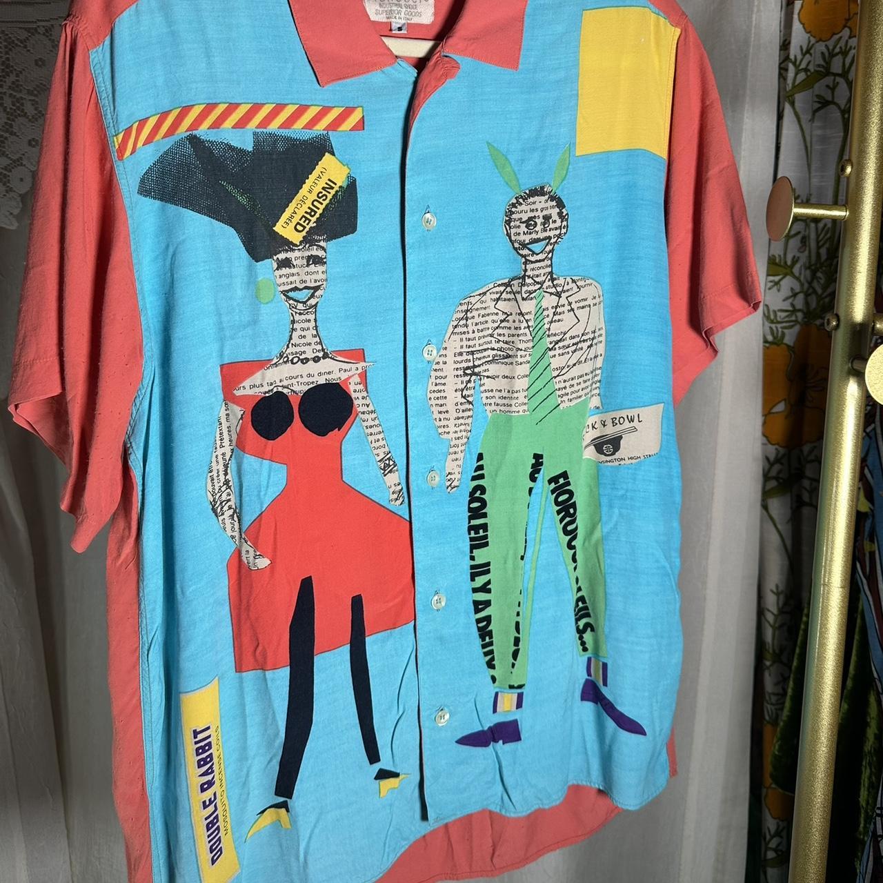 Archival Fiorucci 80s Pop Art Collage Short Sleeve... | Depop
