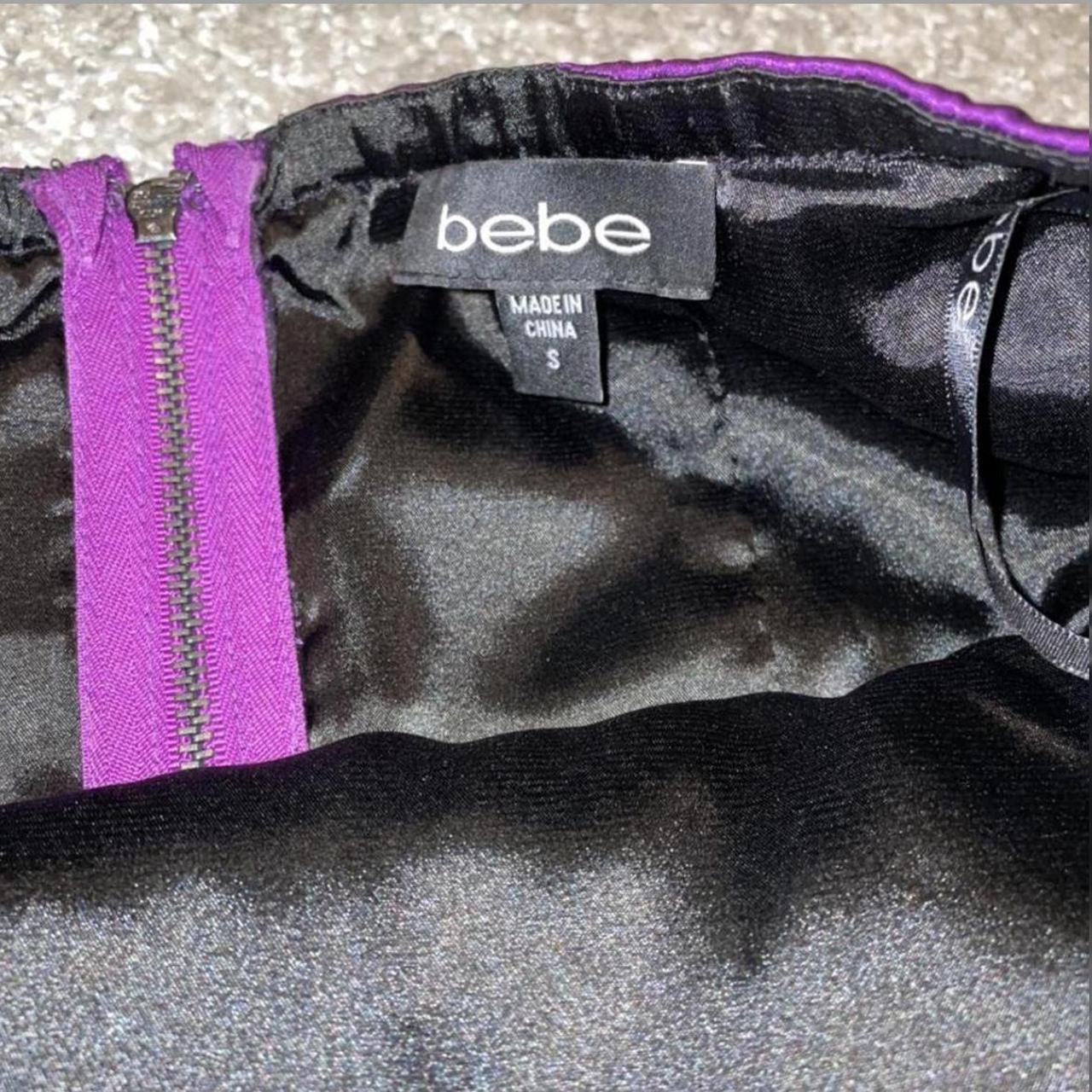Bebe purple strapless corset top 100% silk With a... - Depop