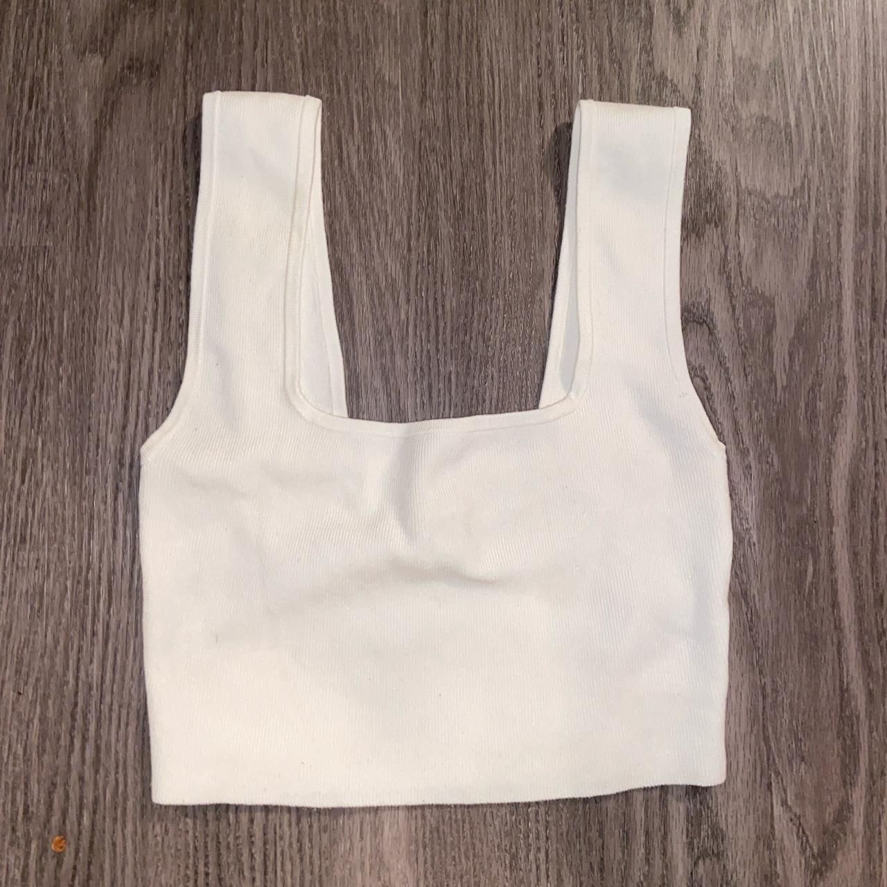 Super flattering basic white tank top, size XS. All... - Depop