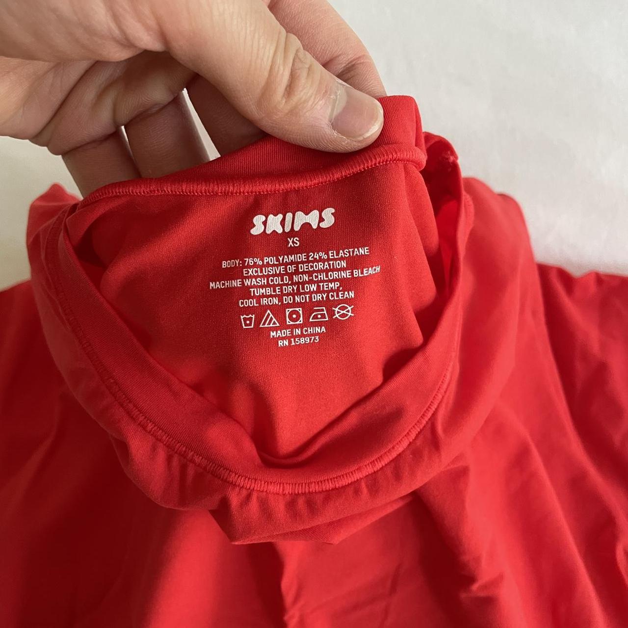 Skims Women's Red T-shirt | Depop