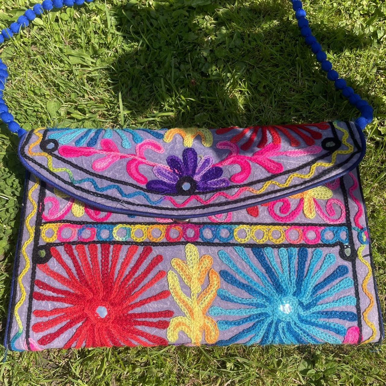 🌱 boho hippy mirror Indian embroidered bag... - Depop