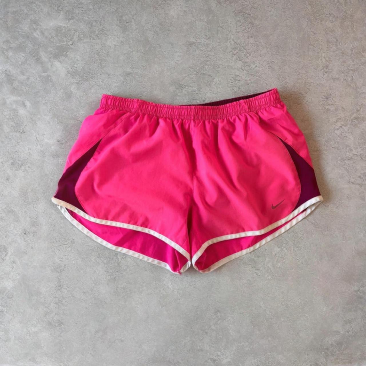 Nike pink running shorts with internal pants and... | Depop