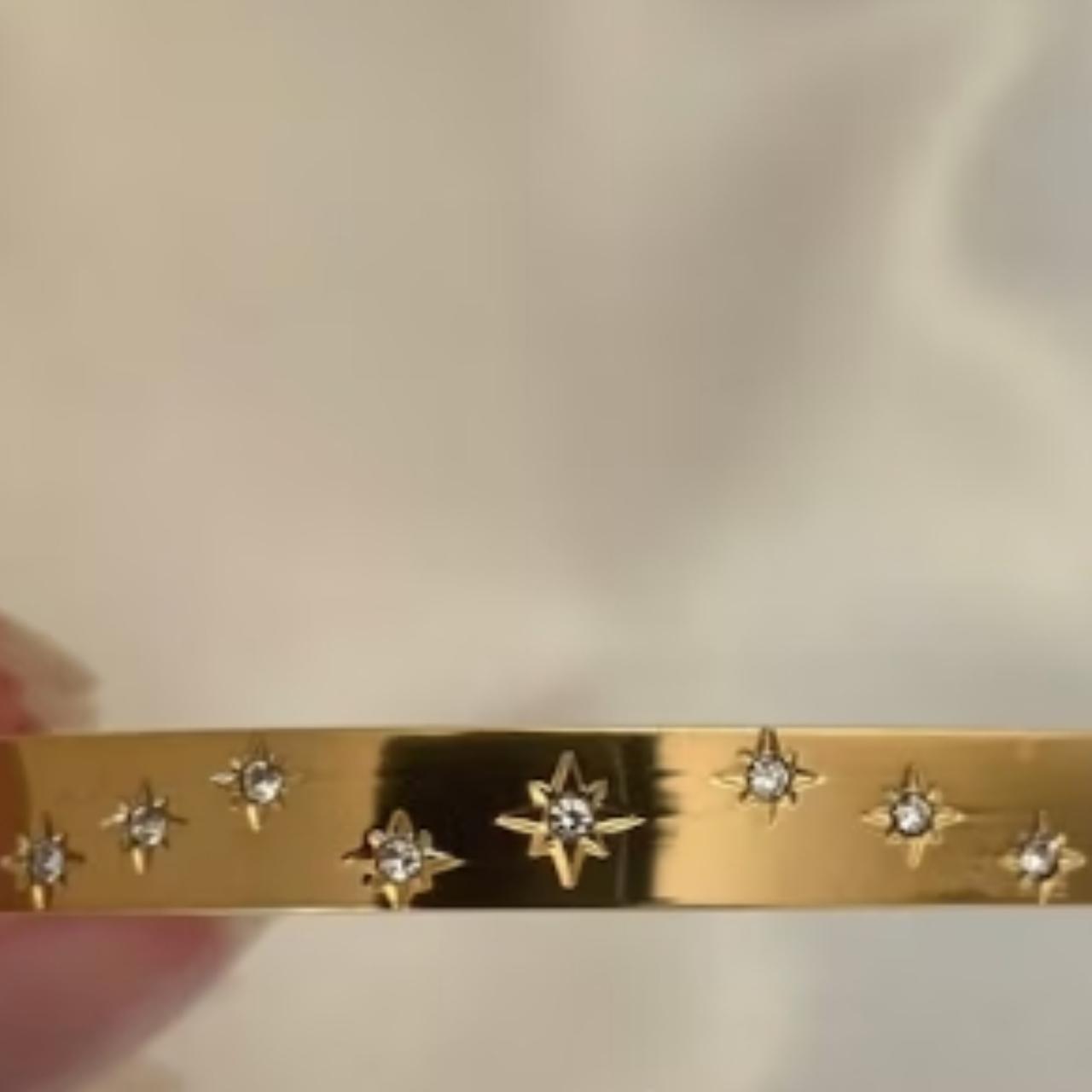 18K Gold Celestial Cuff Bracelet Set | Gold Plated... - Depop