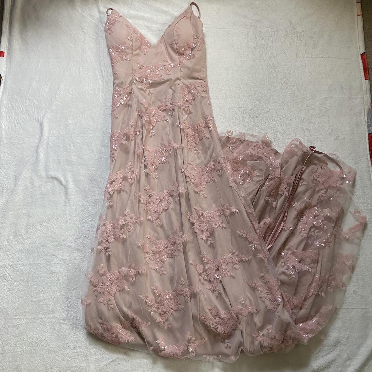 NEW light baby pink formal gown / prom dress with... - Depop