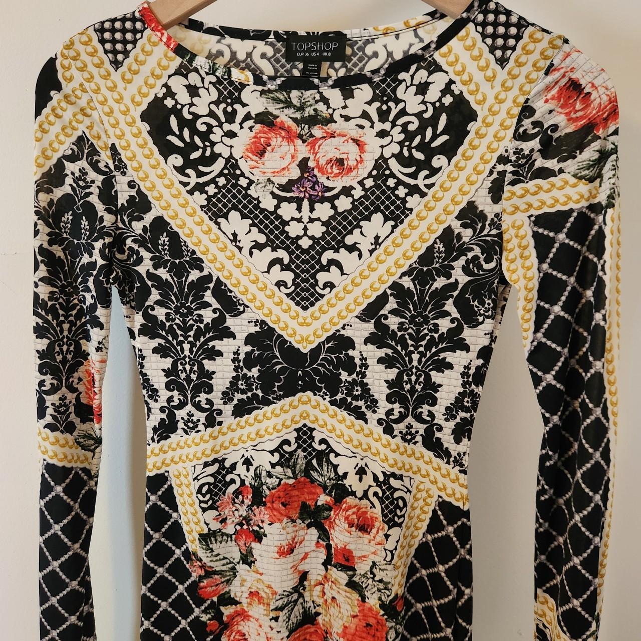 Black & multi-coloured floral print dress from... | Depop