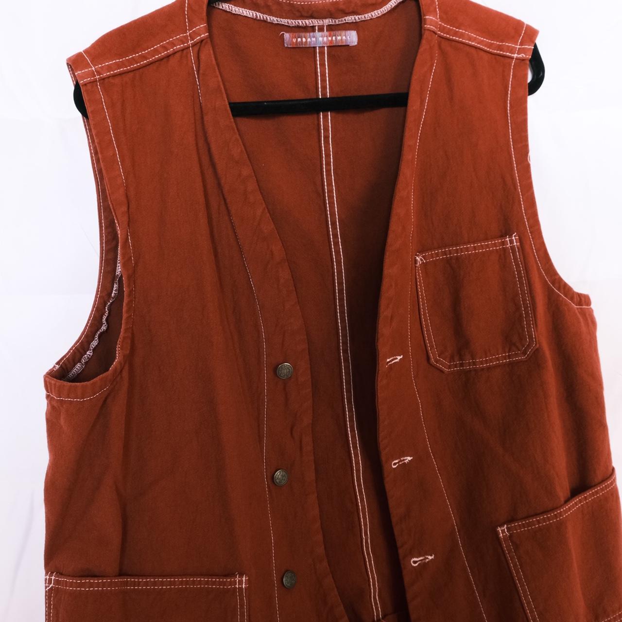 Urban Outfitters Orange Vest L Light comfortable... - Depop