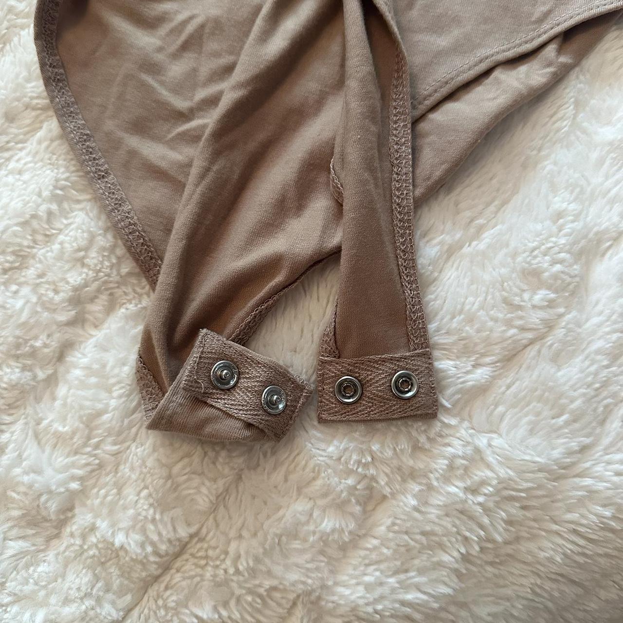 Tan / Nude Body Suit w/ Buttons Size:... - Depop