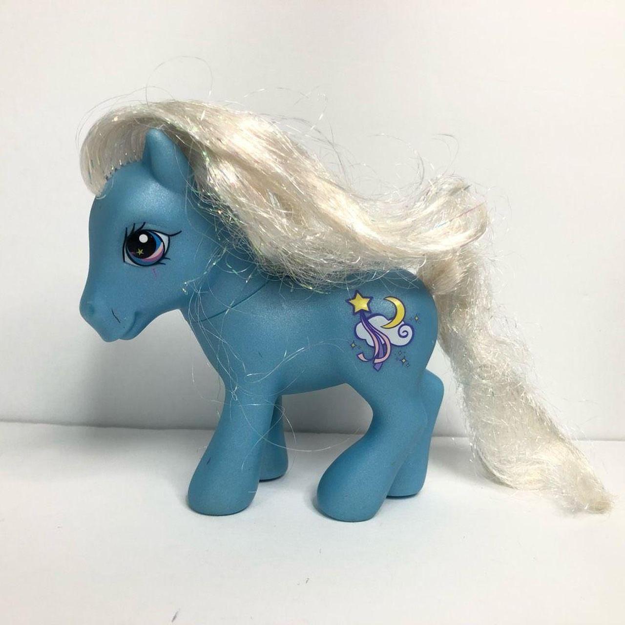my little pony mlp dream blue 2003 blue white tinsel... - Depop