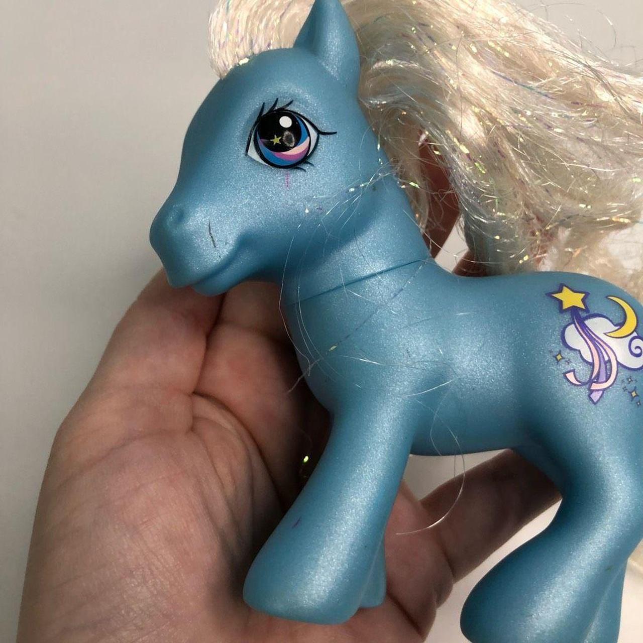 my little pony mlp dream blue 2003 blue white tinsel... - Depop