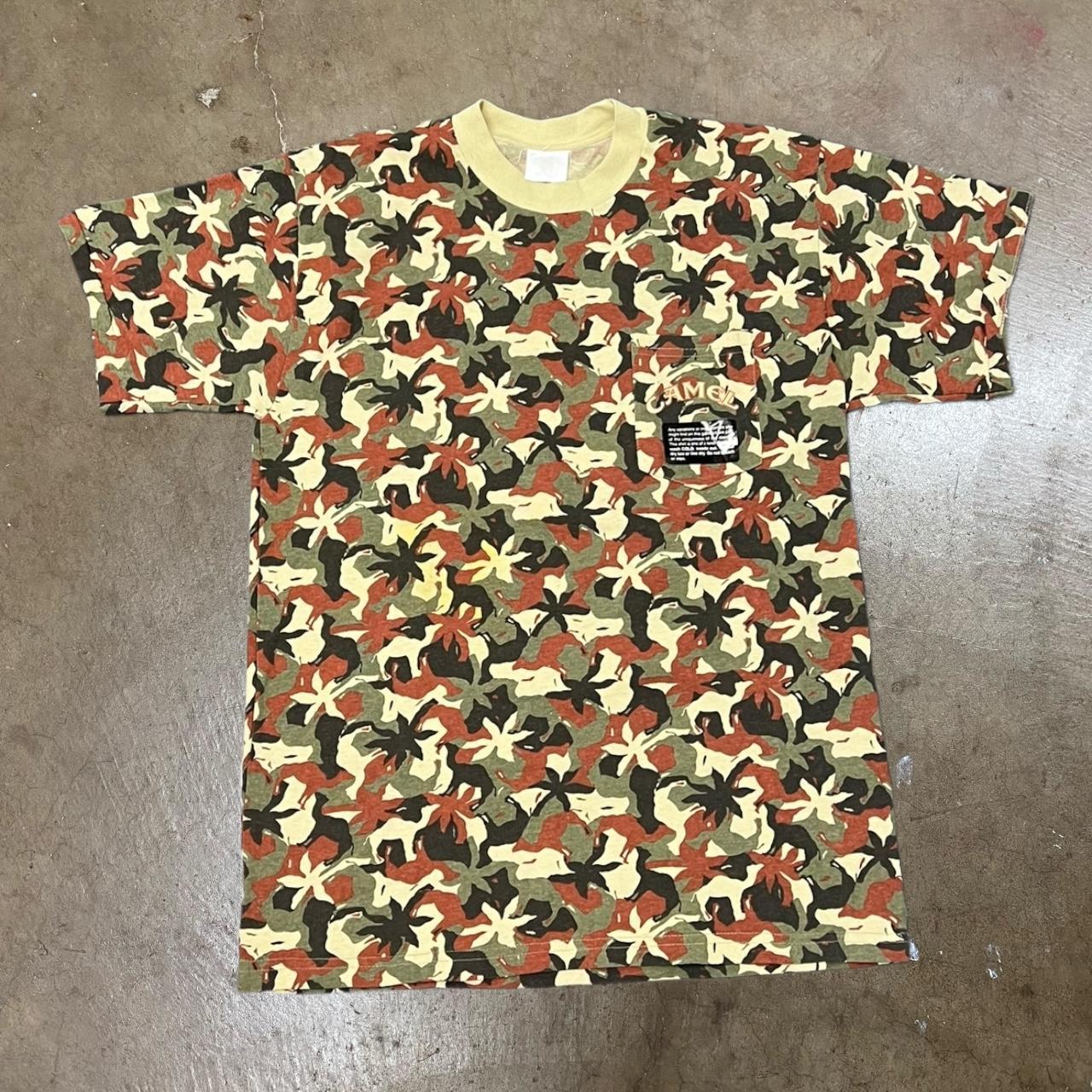 Vintage Deadstock Camel Joe Cigarettes Camo Tee... - Depop