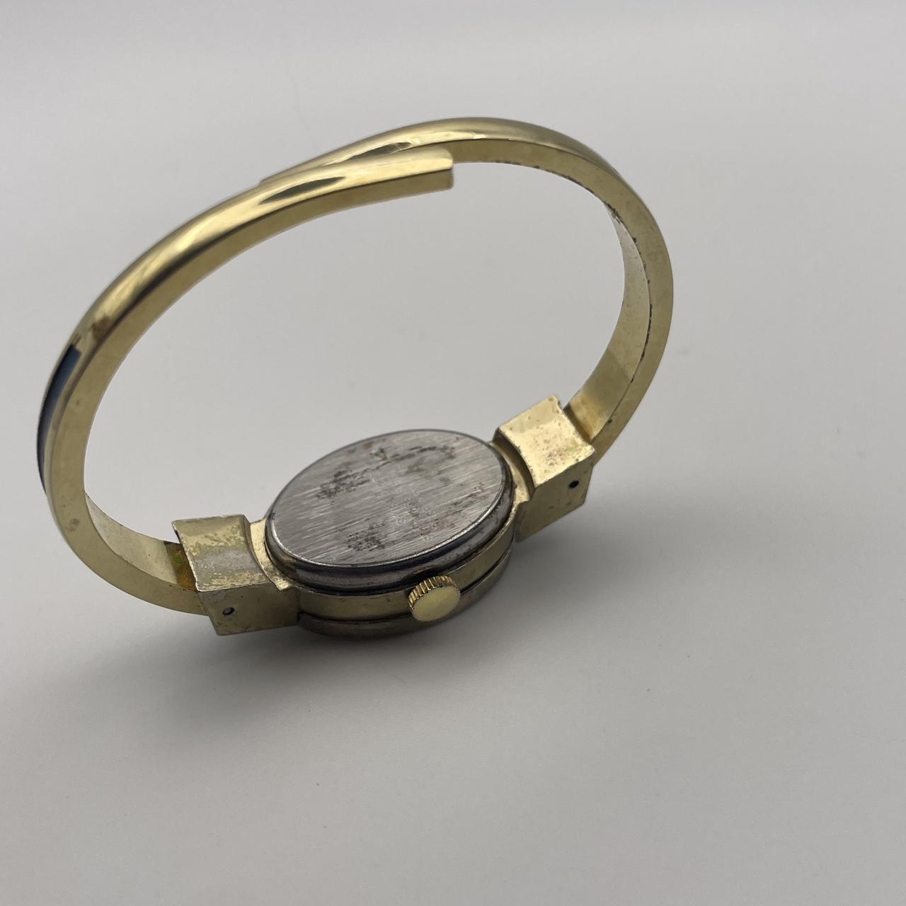 Vintage Swiss Hidden Face Watch • • navy blue... | Depop