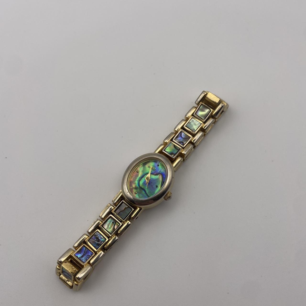 Vintage Abalone Watch • • gold toned piece with... | Depop