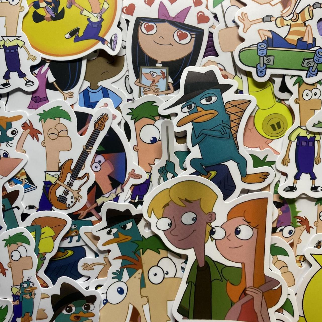 Phineas and Ferb mystery stickers. 5 stickers for... | Depop