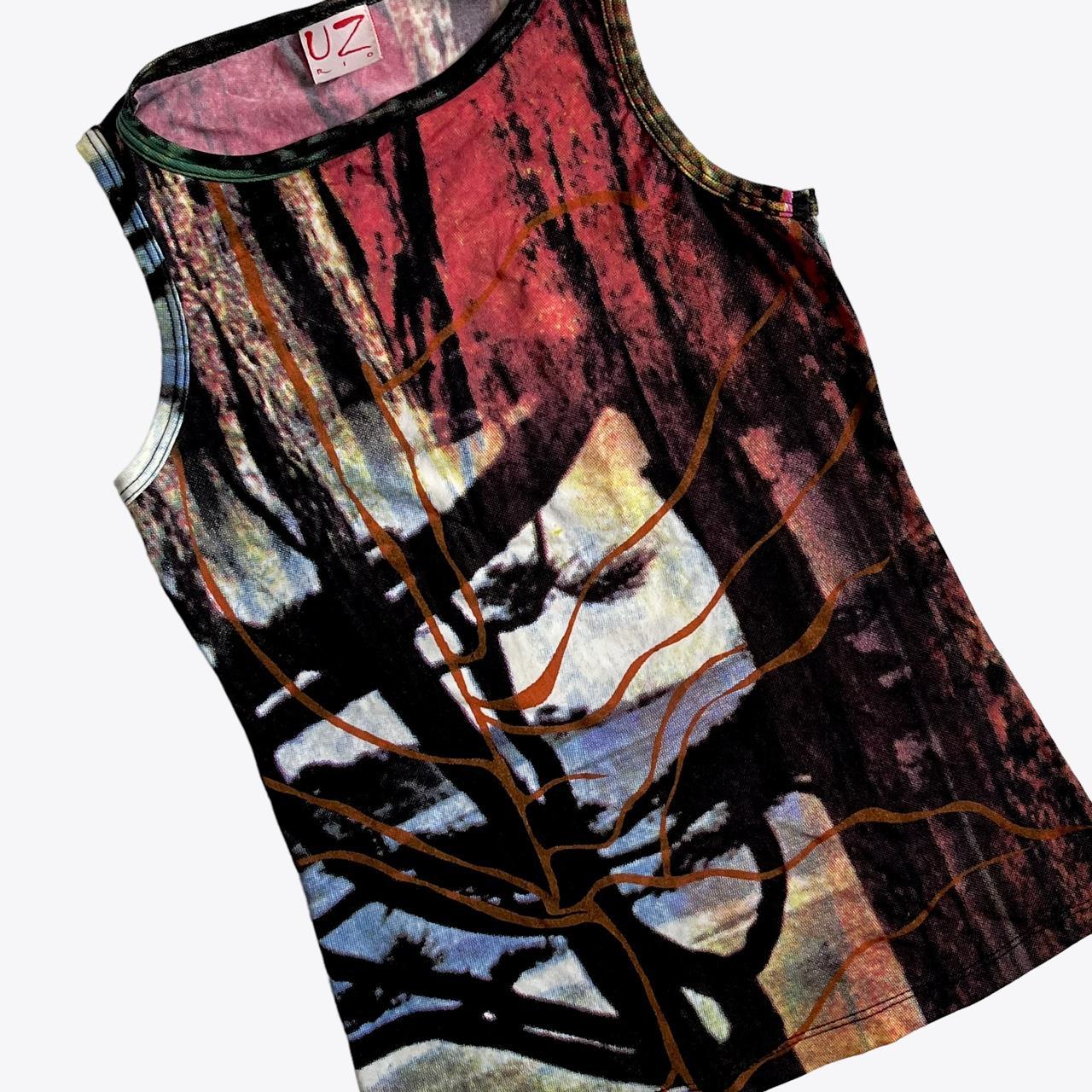 Vintage 00s / y2k forest print tank top. Size in... - Depop