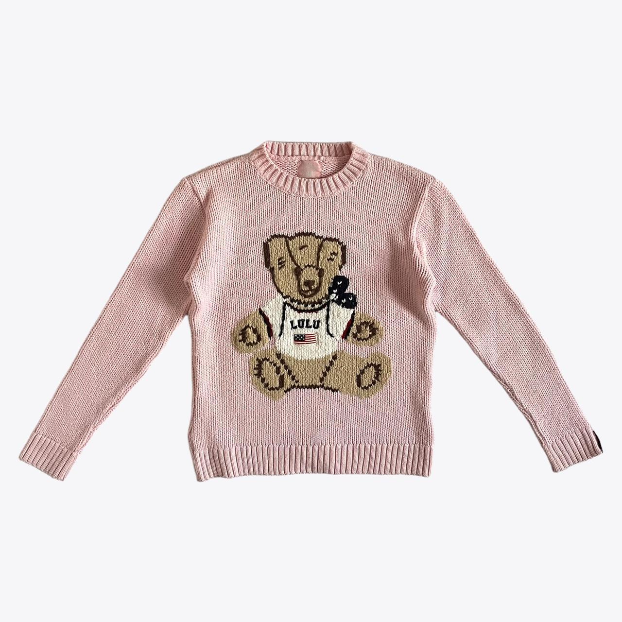 Vintage 00s / y2k teddy bear knit jumper. Size in... - Depop