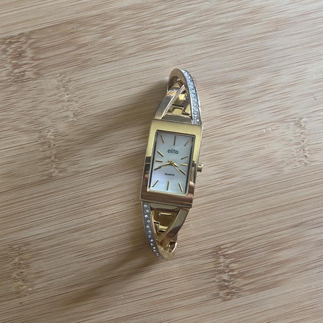 Women’s gold Elite quartz watch in perfect... | Depop