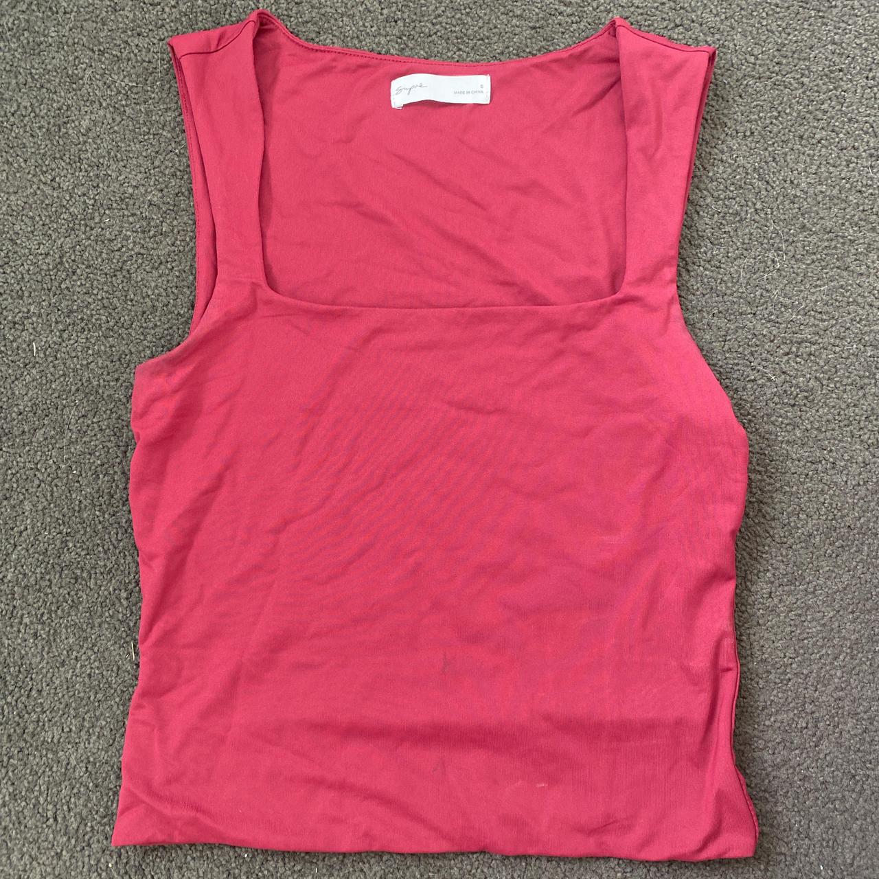 red basic supre tank worn once | Depop