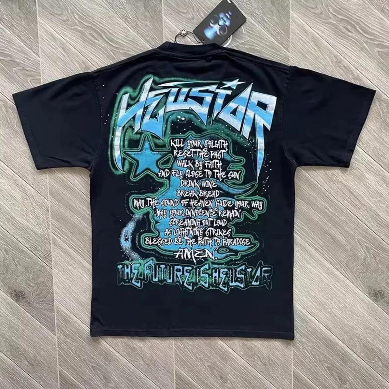 Blue & Black Hellstar face shirt... - Depop