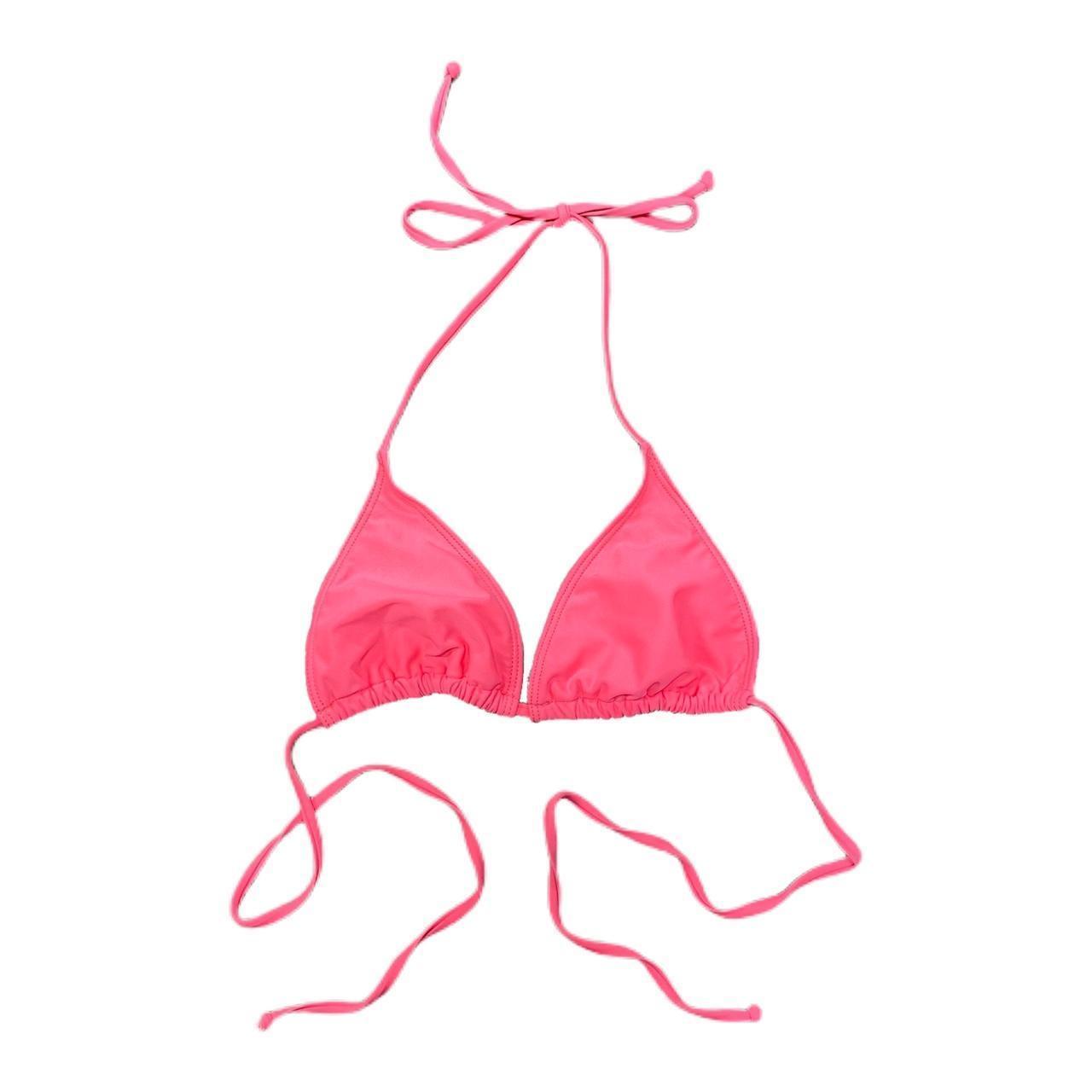 y2k hot pink coral bikini top perfect... - Depop