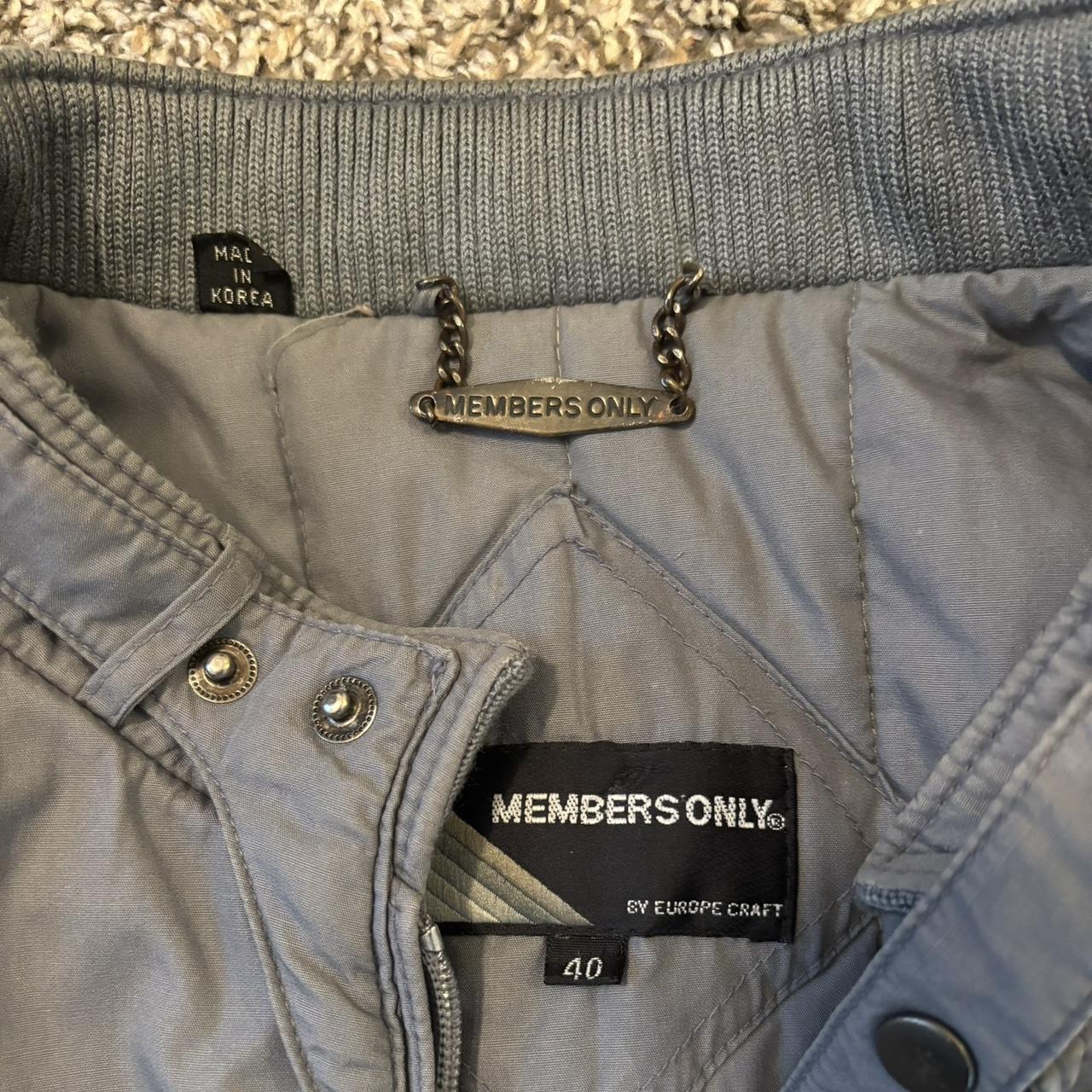 Size 40 - Gray/Blue Members Only Bomber - Depop