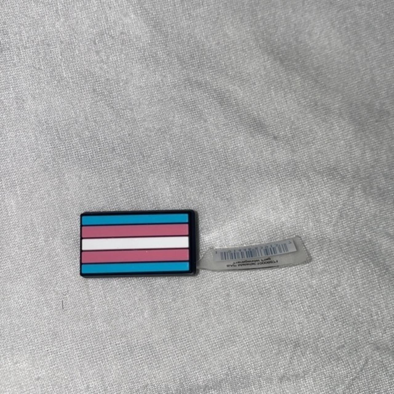 Crocs transgender‎ flag jibbitz charm Show your... - Depop