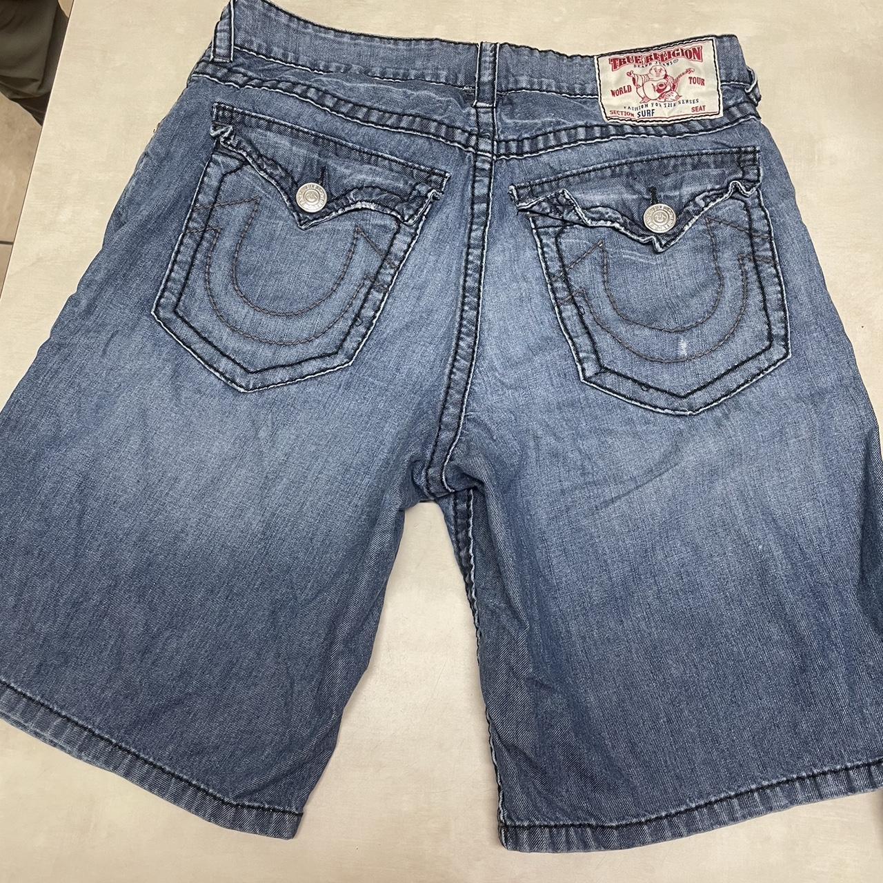 true religion y2k grunge emo jorts - Depop