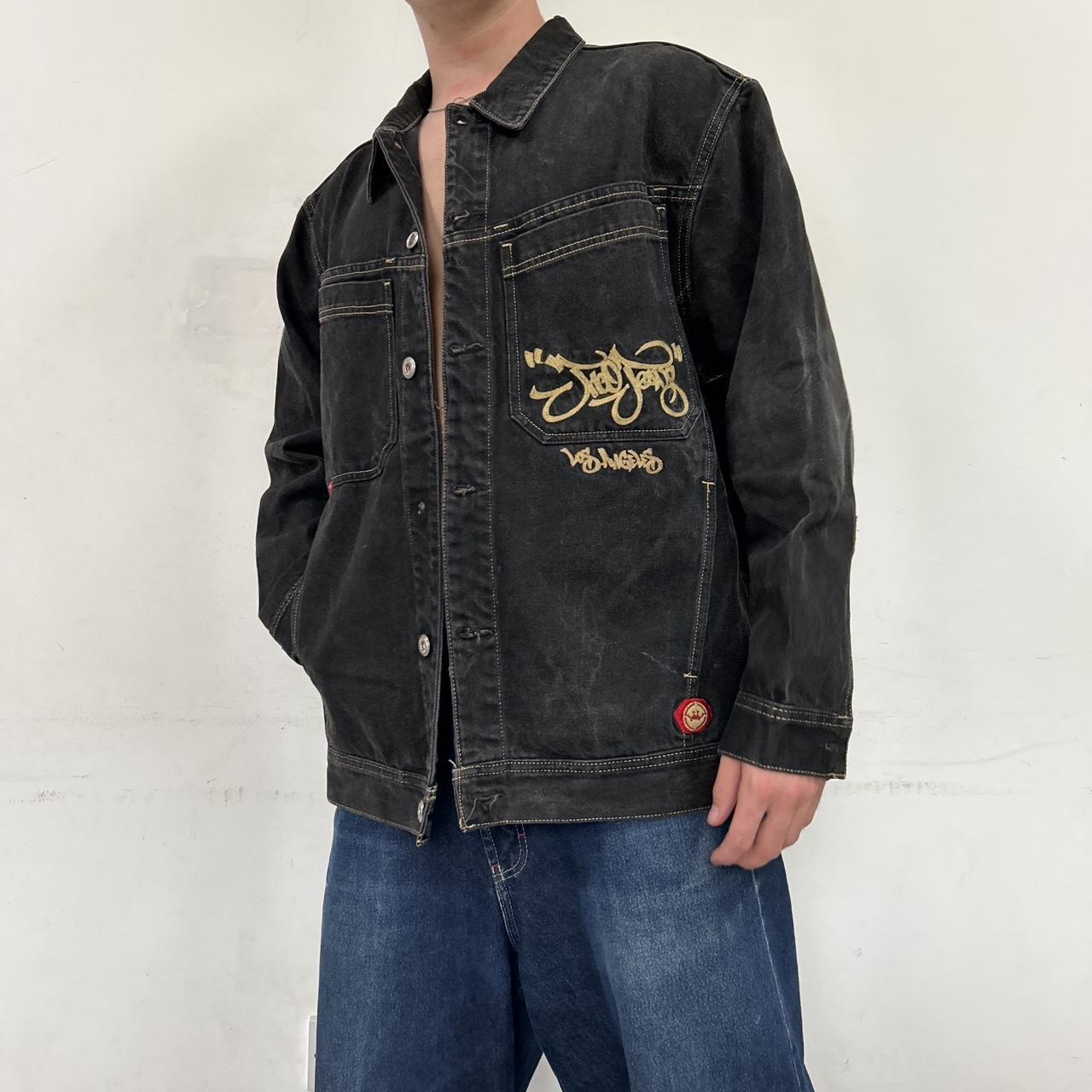 Dark Grey / Faded Black Denim JNCO Denim... - Depop