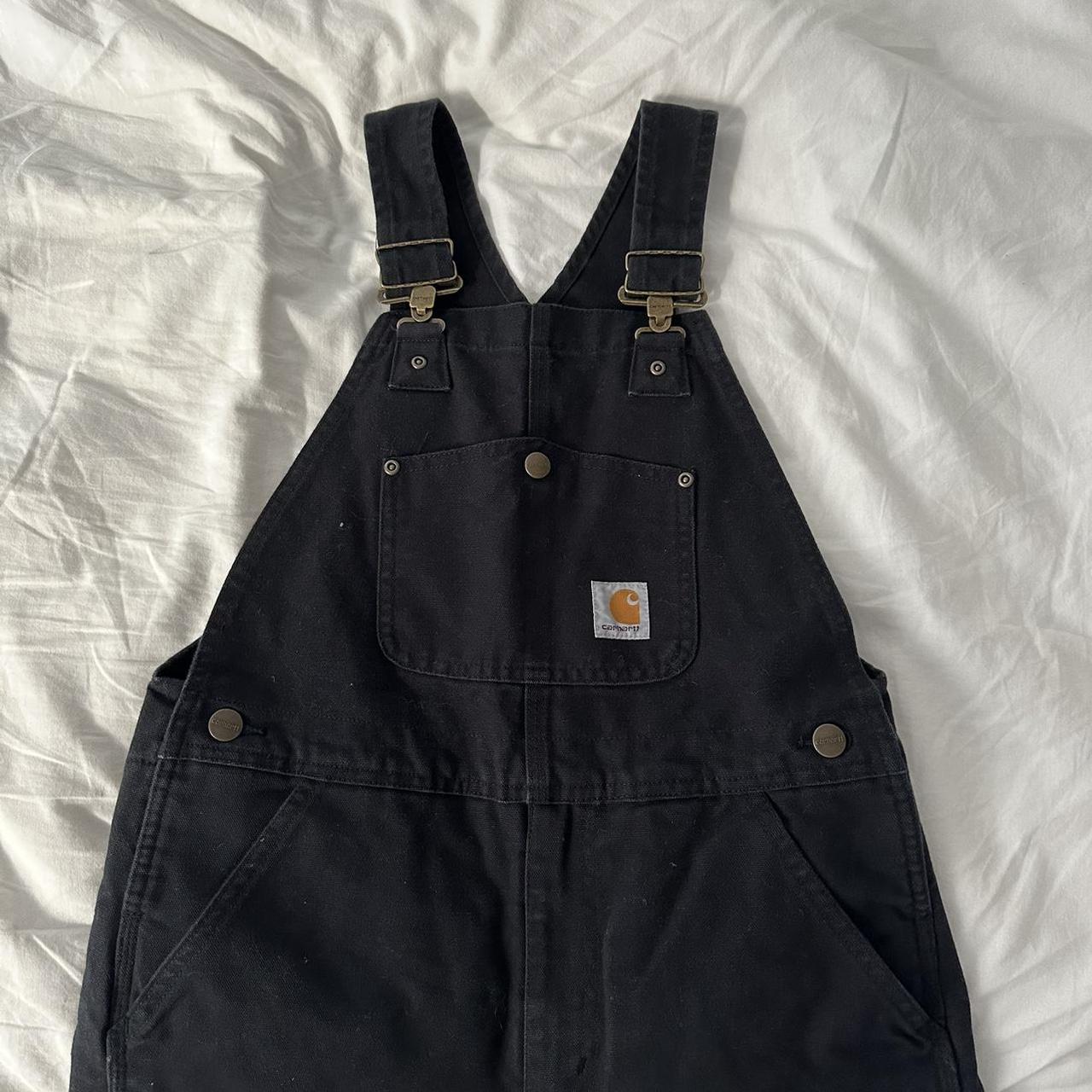 Black carhartt overalls -size: for a 12 year old,... - Depop