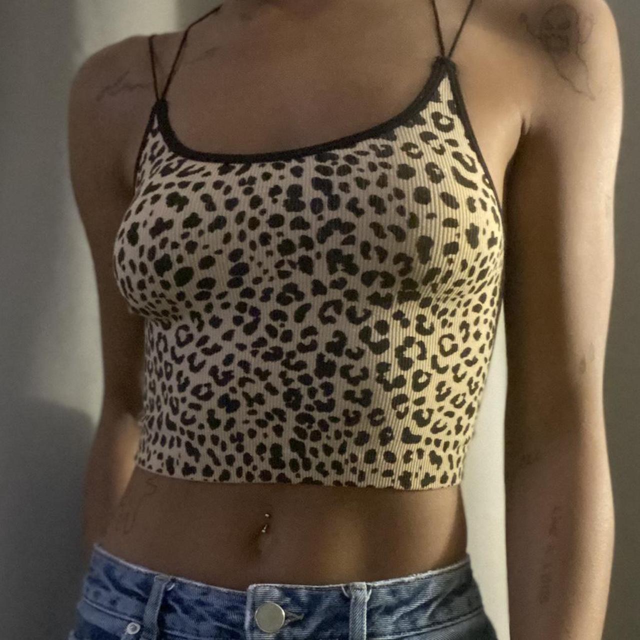 Cute small cheetah print crop top #cheetahprint... - Depop