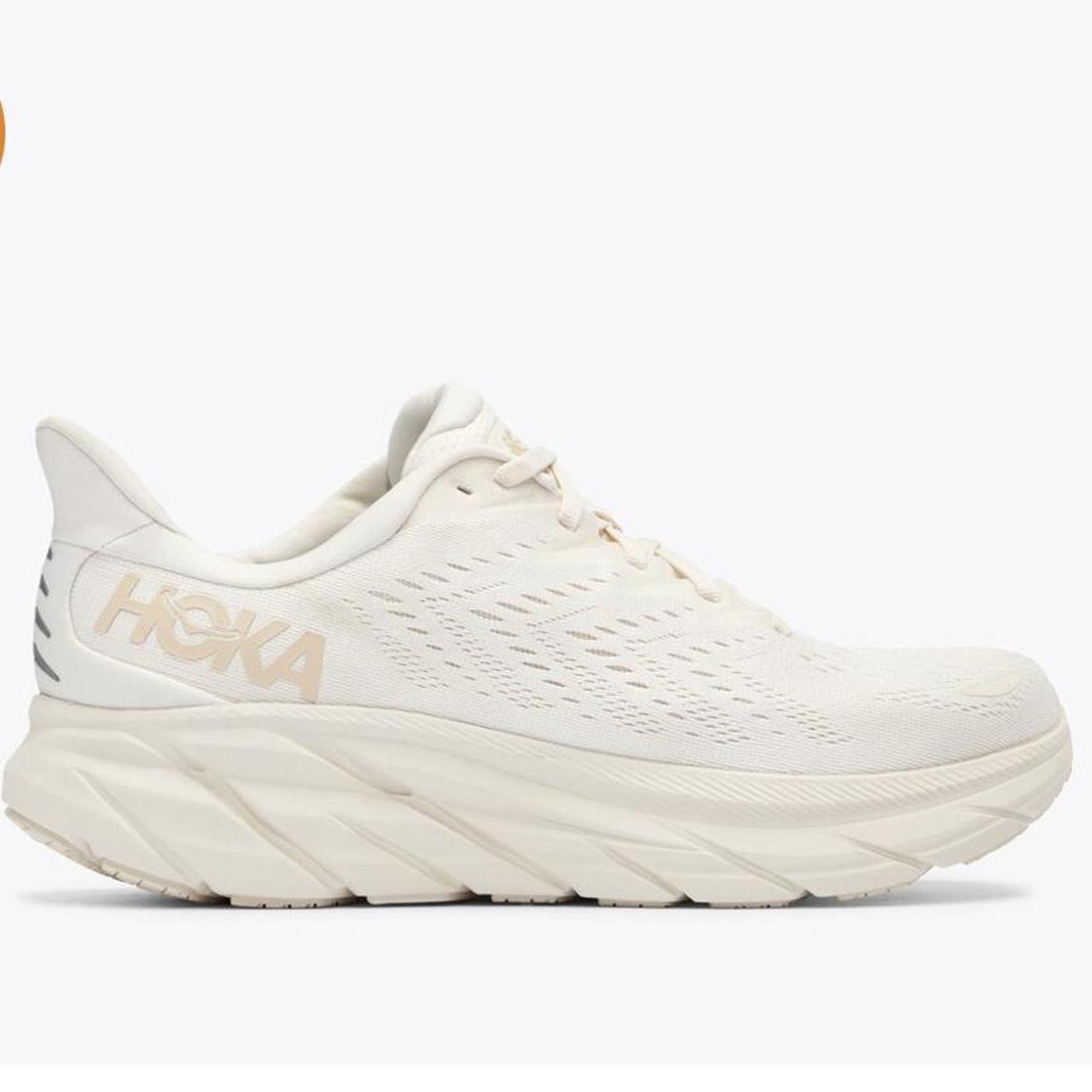 Hoka one one Clifton 8 eggnog/shifting sand Size 8... - Depop