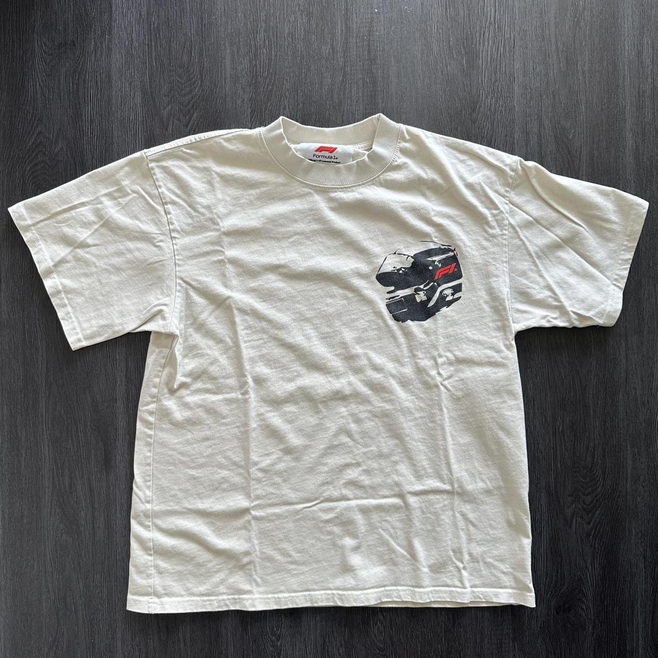 Pacsun x Formula 1 Graphic T-shirt - cream size:... - Depop
