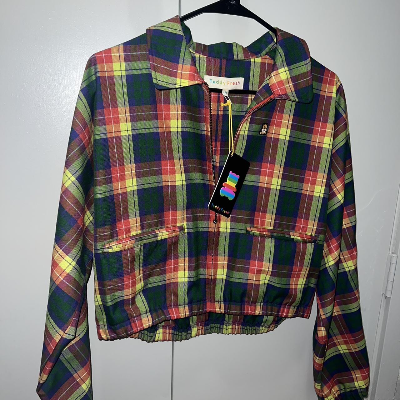 Teddy Fresh Plaid Zip Jacket. Only tried on never... - Depop
