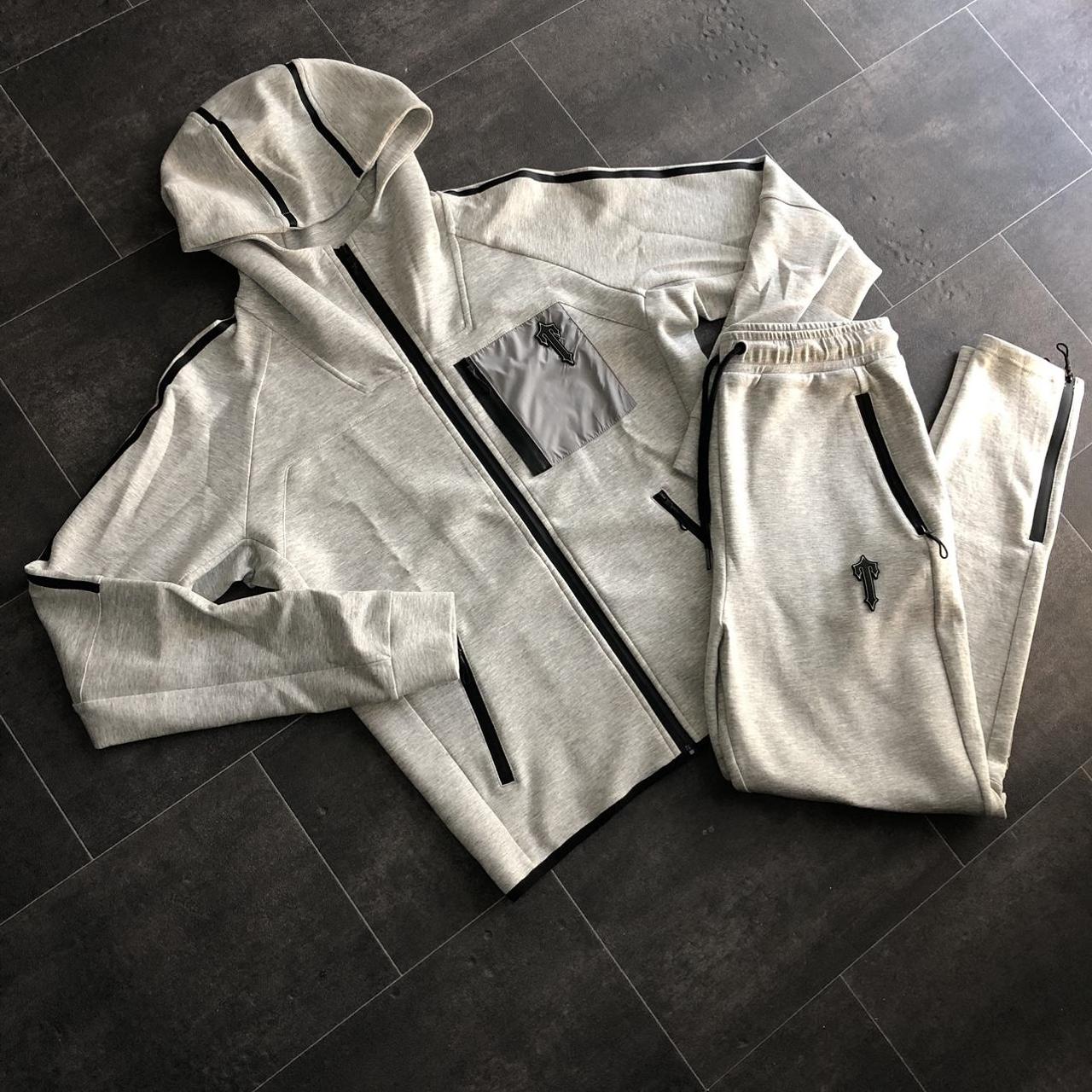 Trapstar Men's Grey and Black Hoodie | Depop
